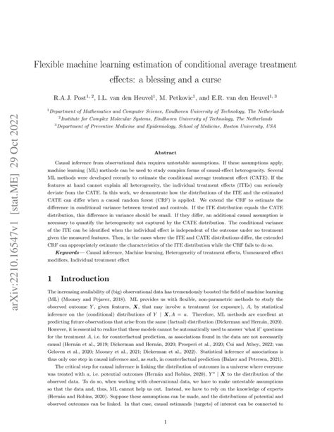 Flexible Machine Learning Estimation Of Conditional Average Treatment Effects A Blessing And A