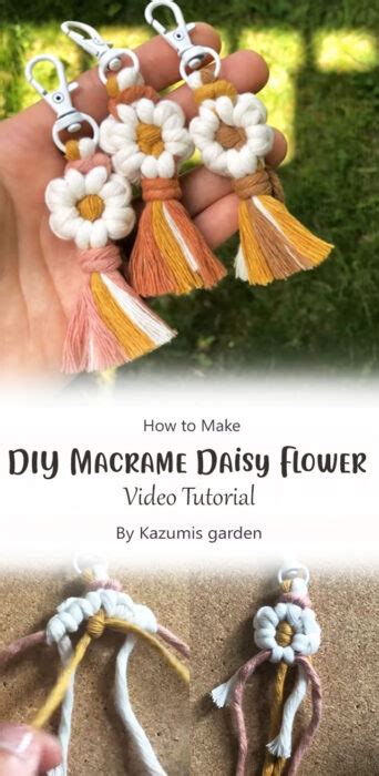 In Full Bloom Create Your Own Macrame Daisy Keychain With This Free Tutorial Carolinamontoni Com
