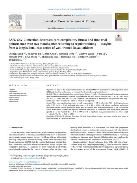 Pdf Sars Cov 2 Infection Decreases Cardiorespiratory Fitness And Time