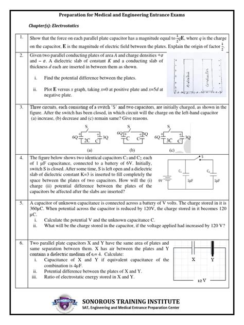 Electric Potential And Capacitance Rev Pract 1 Pdf Capacitor Capacitance