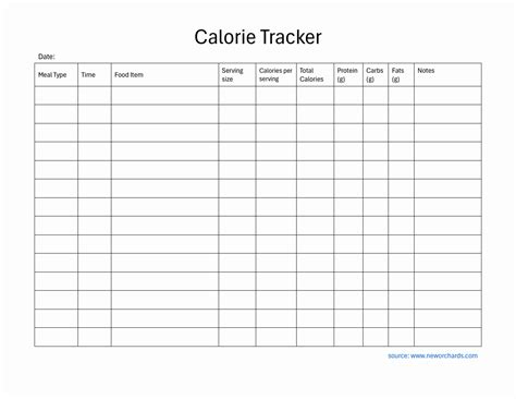Free Nutrition Tracker Templates Pdf Word Excel