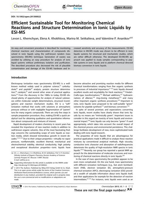 Pdf Efficient Sustainable Tool For Monitoring Chemical Reactions And