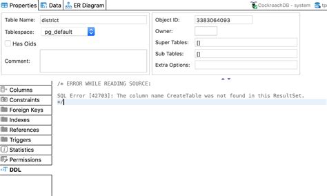 Cockroachdb Ddl Does Not Work · Issue 4449 · Dbeaverdbeaver · Github