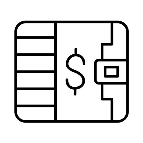 지갑 라인 일러스트레이션 프리미엄 벡터