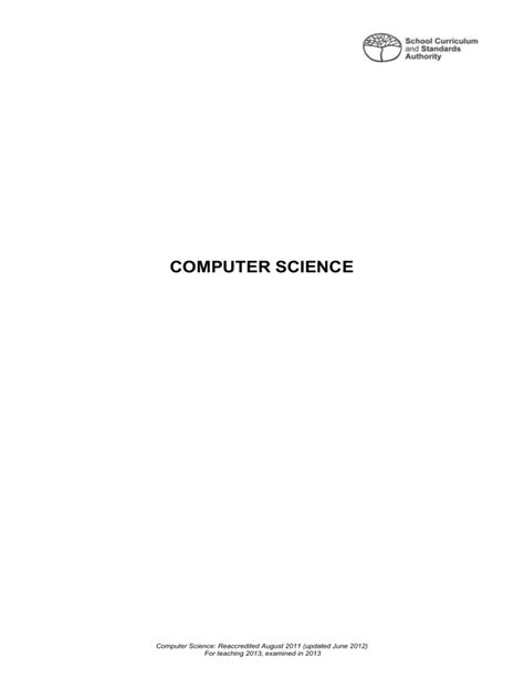 Computer Science Course Syllabus