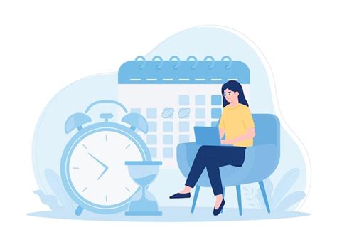 Premium Vector Time Management Concept Flat Illustration