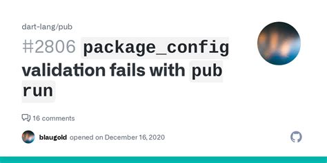 Package Config Json Validation Fails With Pub Run Issue Dart Lang Pub Github