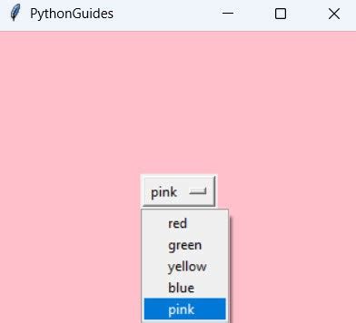How To Create An OptionMenu In Python Tkinter