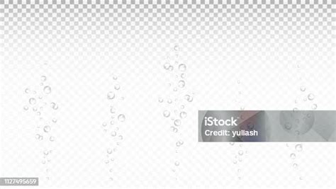 투명 한 배경에서의 벡터 수직 공기 거품 3 차원 벡터 현실적인 설정합니다 수 중 공기 수족관 발포 성 음료 샴페인 산소 가스 거품 거품 또는 물 3차원 형태에 대한 스톡