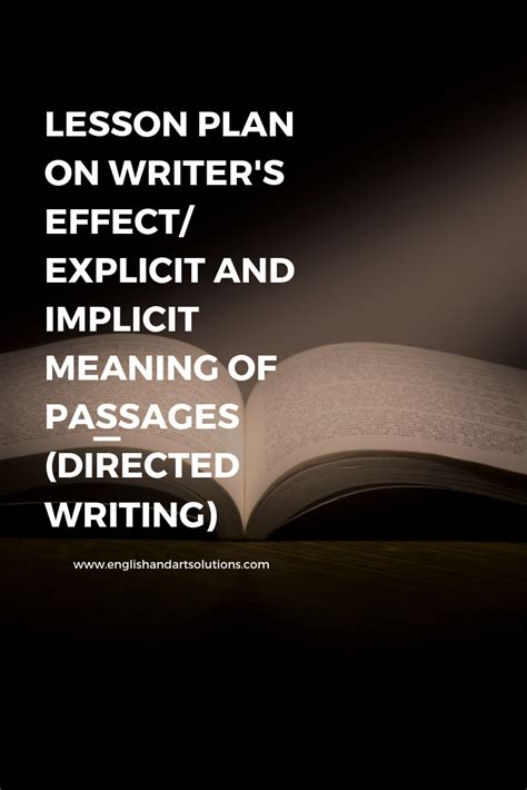 english wizard online lesson plan on writer s effect explicit and implicit meaning of passages