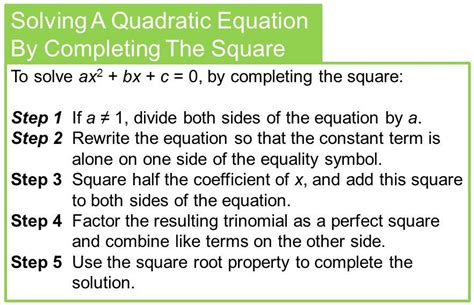 Solving Quadratic Equation By Completing The Square Method Tessshebaylo