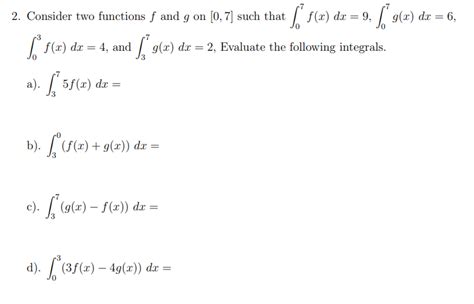 Solved 2 Consider Two Functions F And G On 07 Such That