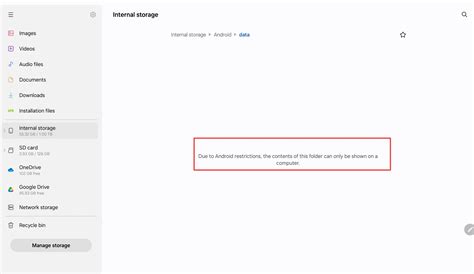 android data folder is empty samsung community