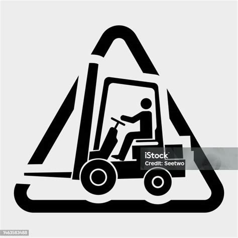 지게차 점 왼쪽 기호 기호 기호 는 흰색 배경에 격리 벡터 일러스트 건설 기계류에 대한 스톡 벡터 아트 및 기타 이미지 건설