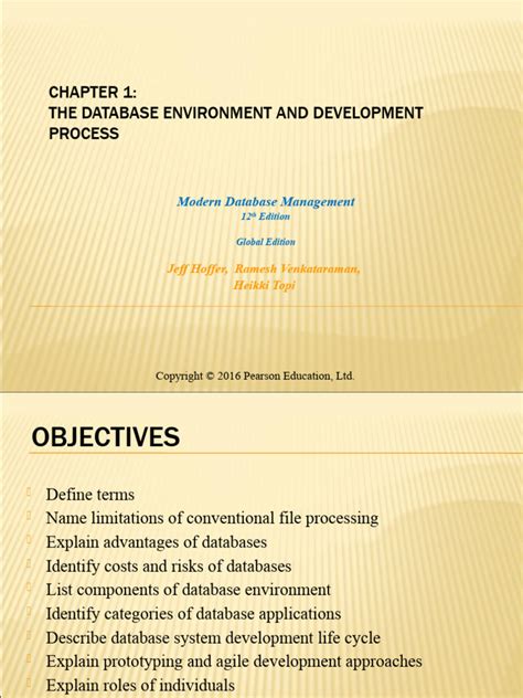 Ch01 The Database Environment And Development Process Pdf Databases Software Development
