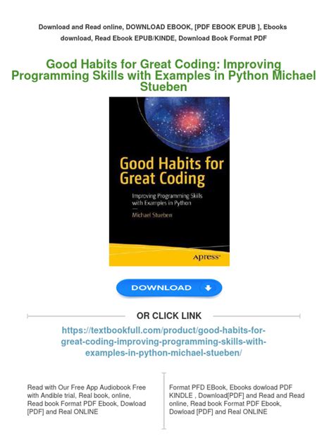 Good Habits For Great Coding Improving Programming Skills With Examples In Python Michael