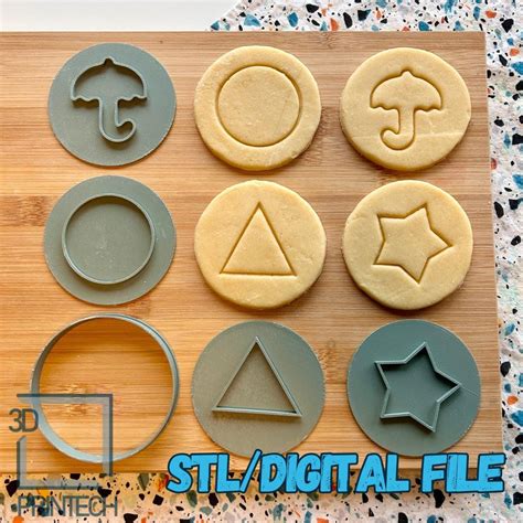 Squid Gamedalgona Cookie Cutter Set Stldigital File Etsy