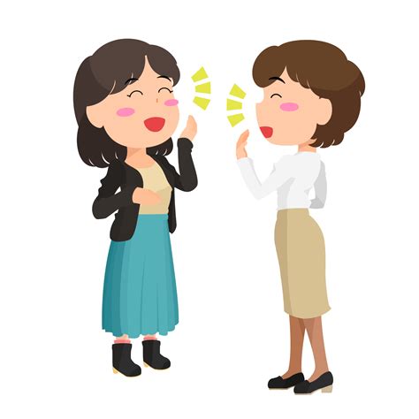 会話をする女性のイラスト│イラストメメ