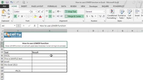 How To Use Lower Function In Excel Youtube