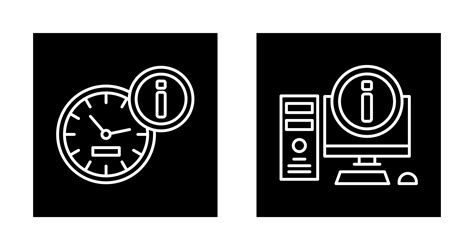 Clock And Computer Icon Vector Art At Vecteezy