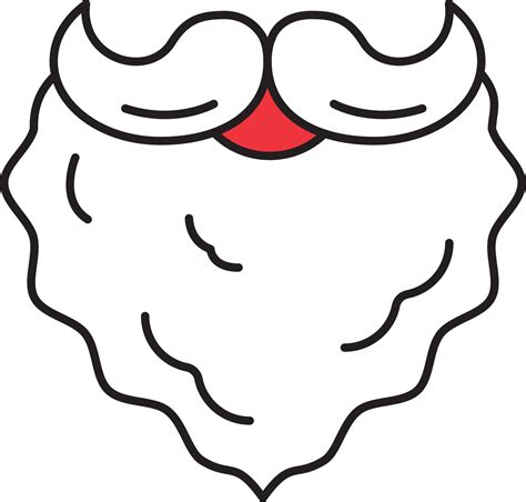 Noël Père Noël Claus Barbe Plat Ligne Icône 27173665 Png