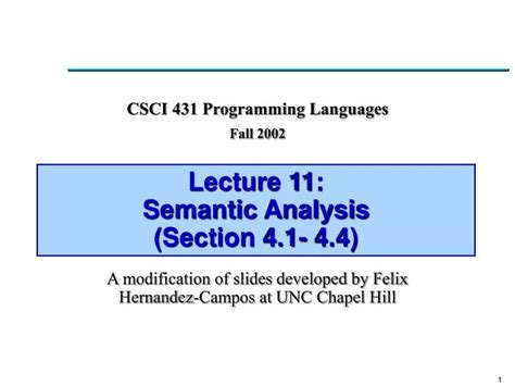 Ppt Lecture 11 Semantic Analysis Section 41 44 Powerpoint Presentation Id397048