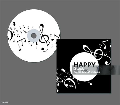 음자리표 및 메모 둥근 프레임의 음악 시트 디자인에 대 한 음악 테마 템플릿 블루와 바이올렛 음악 배경 Cd 커버 템플릿 라벨에 대한 스톡 벡터 아트 및 기타 이미지