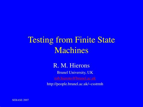 ppt testing from finite state machines powerpoint presentation free