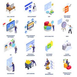 Management Software Isometric Concept Royalty Free Vector