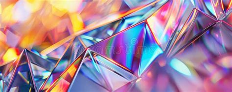 Abstract Iridescent Background Design 3d Render Featuring A Crystalline Prismatic Texture