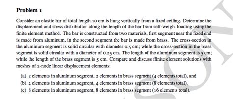 solved problem 1 consider an elastic bar of total length 10