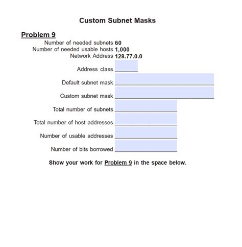 Solved Custom Subnet Masks Problem 5 Number Of Needed