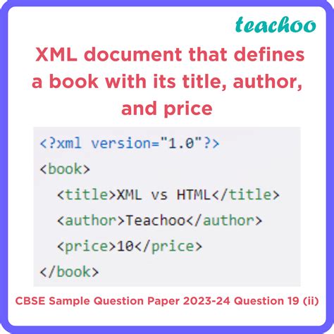 Sample Paper Class 12 Give One Difference Between Xml And Html