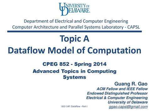 Topic A Dataflow Model Of Computation Ppt Download