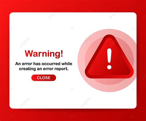 Modern Warning Pop Up With Flat Design On Red Background Banner