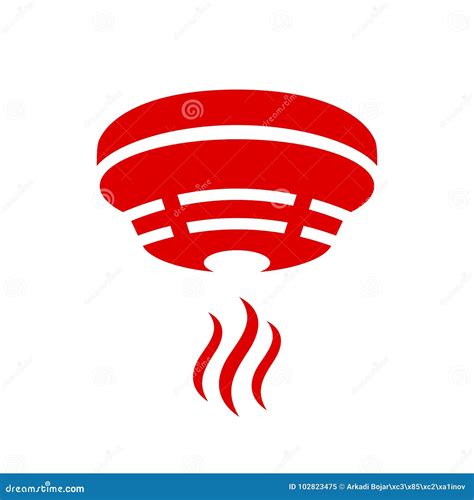 Smoke Detector Vector Icon Stock Vector Illustration Of Flat
