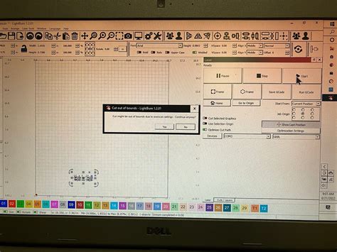 Cut Might Be Out Of Bounds Due To Over Scan Setting Lightburn Software Questions Lightburn