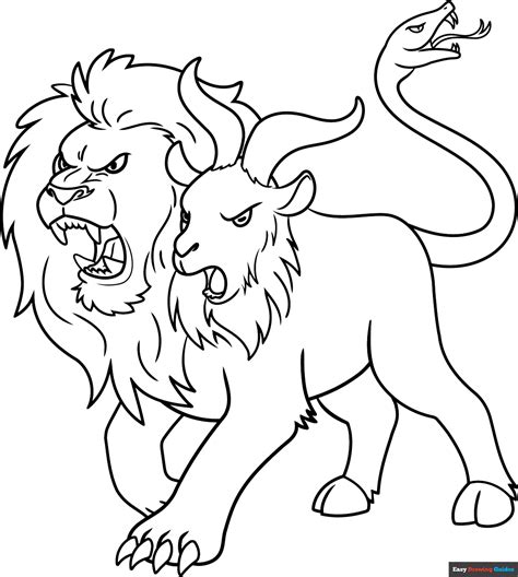Chimera Coloring Page Easy Drawing Guides