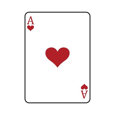 Ace Of Hearts Playing Card Illustration Isolated On White Background