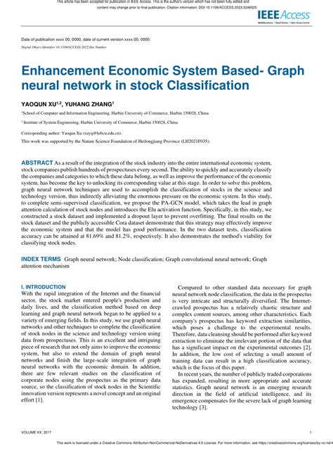PDF Enhancement Economic System Based Graph Neural Network In Stock Classification