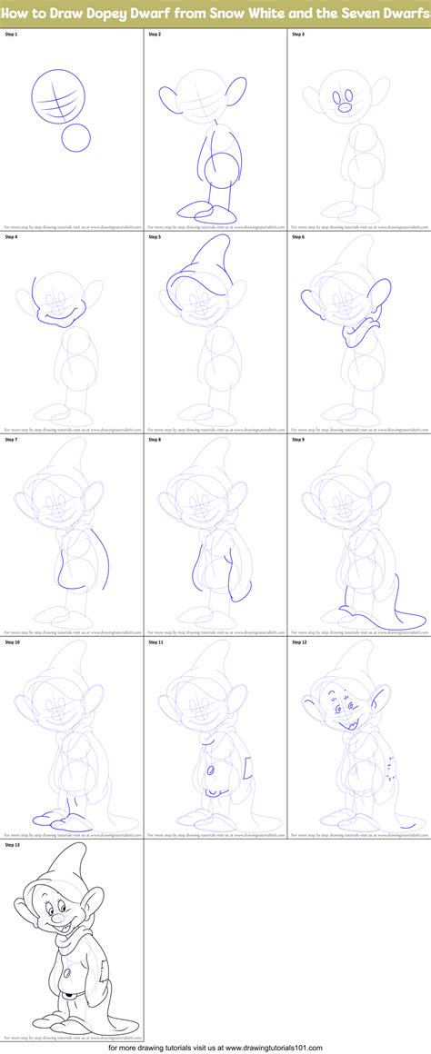 How To Draw Dopey Dwarf From Snow White And The Seven Dwarfs Snow