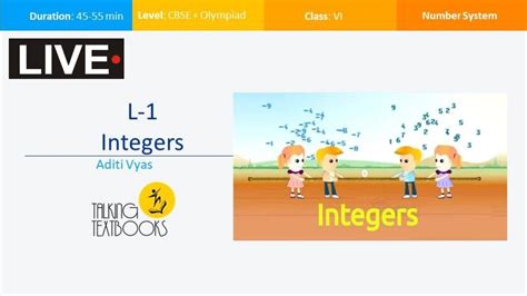 L 1 Integers Class 6 Crash Course Aditi Vyas Ttb Youtube