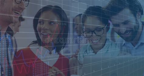 Financial Data And Stock Market Animation Over Diverse Business People