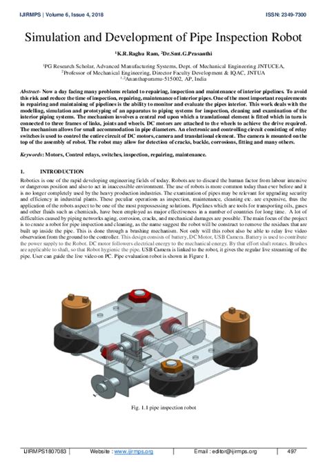 Pdf Simulation And Development Of Pipe Inspection Robot