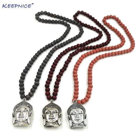 수제 빈티지 보석 나무 묵주 긴 목걸이 3d 부처님 펜던트 인도 목걸이 티베트 불교 민족 목걸이long Necklaceethnic Necklaceindian