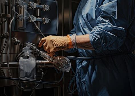 Premium Ai Image A Hyperrealistic Closeup Of An Orderlys Gloved Hands Gently Adjusting The Iv