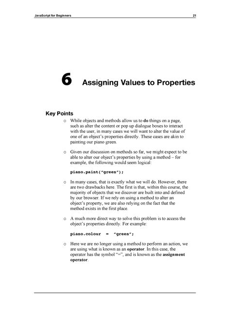 Java Script Course Notes 21 30 6 Assigning Values To Properties Key
