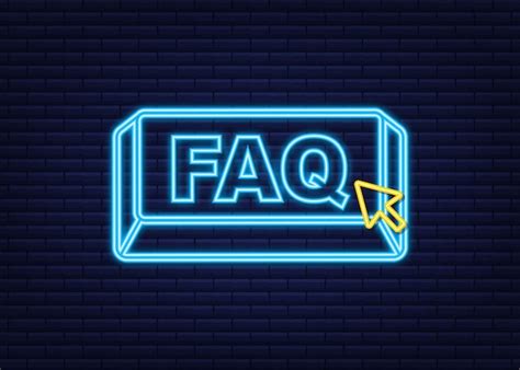 Premium Vector Faq With Cursor Button Internet Neon Icon Pointer
