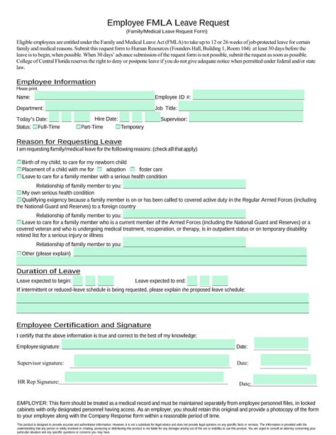 Employee Fmla Leave Request