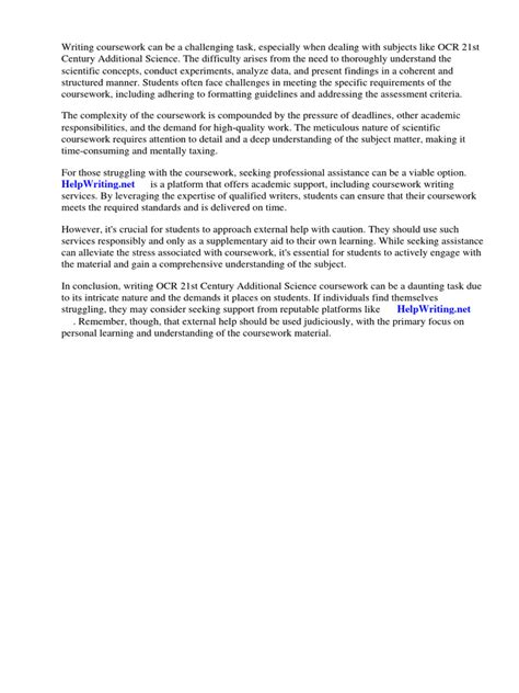 Ocr 21st Century Additional Science Coursework Grade Boundaries Pdf Vocational Education